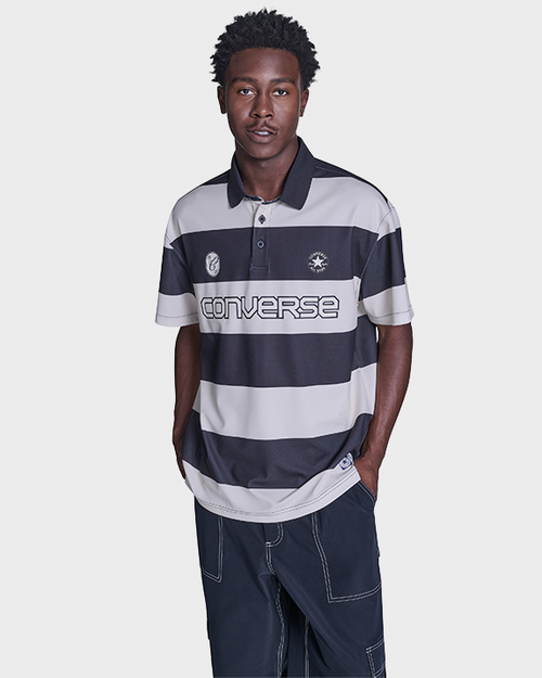 CONVERSE Converse Retro Striped Short Sleeve Polo Shirt